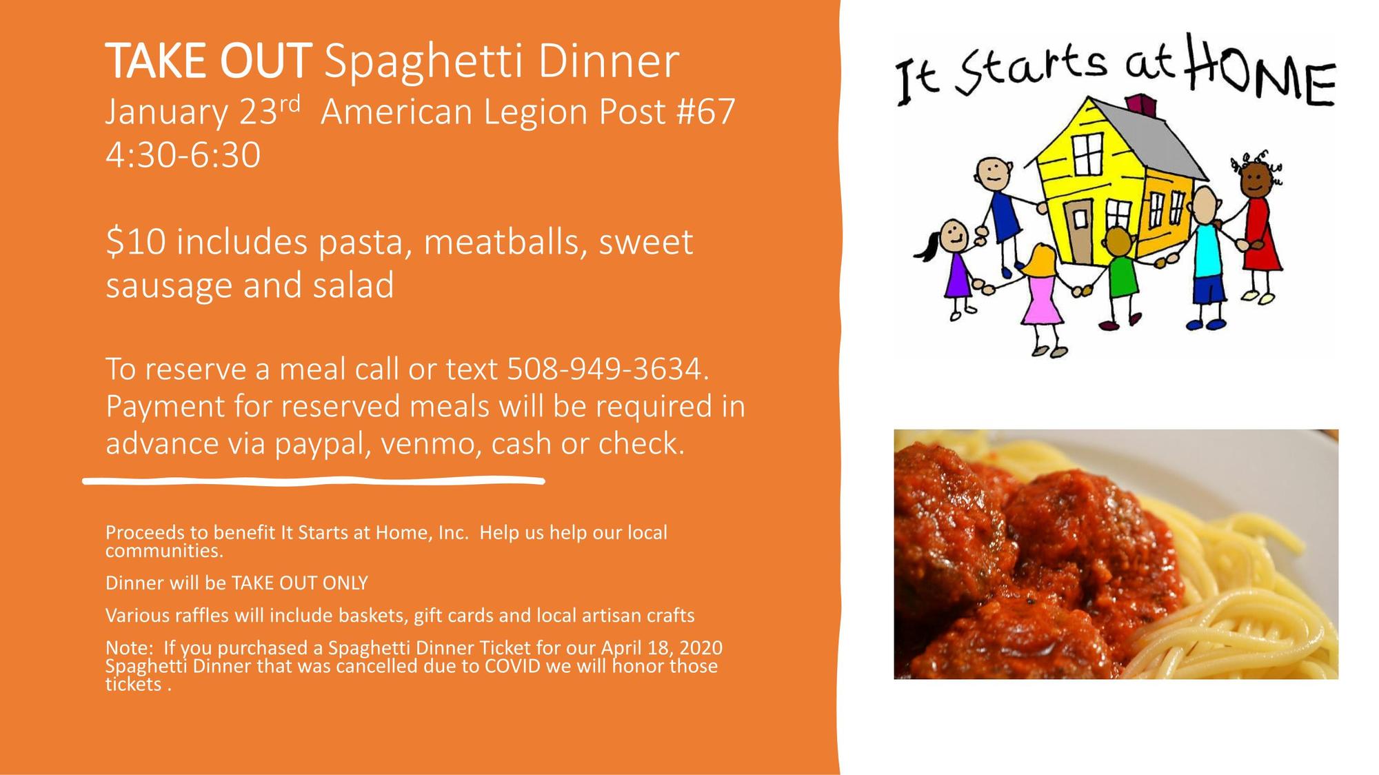 Take Out Spaghetti Dinner Tickets in Thompson, CT, United States